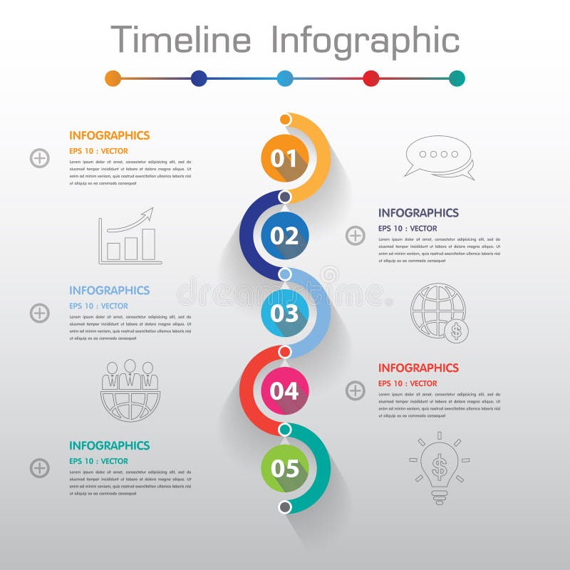 Long Shadow Design Clean Number Timeline Template/graphic or Web Stock ...