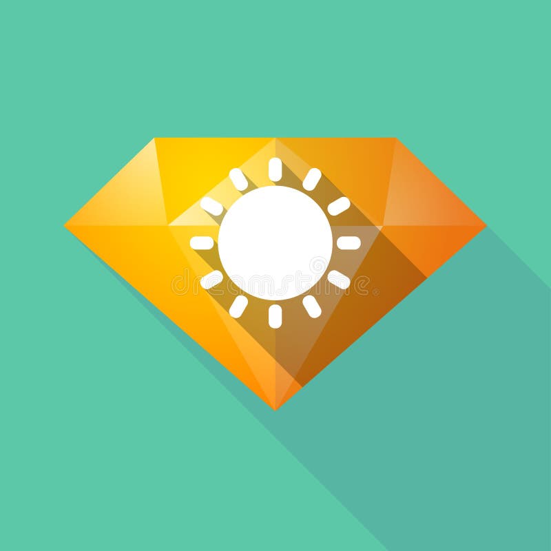 Long Shadow Diamond with a Sun Stock Illustration - Illustration of ...