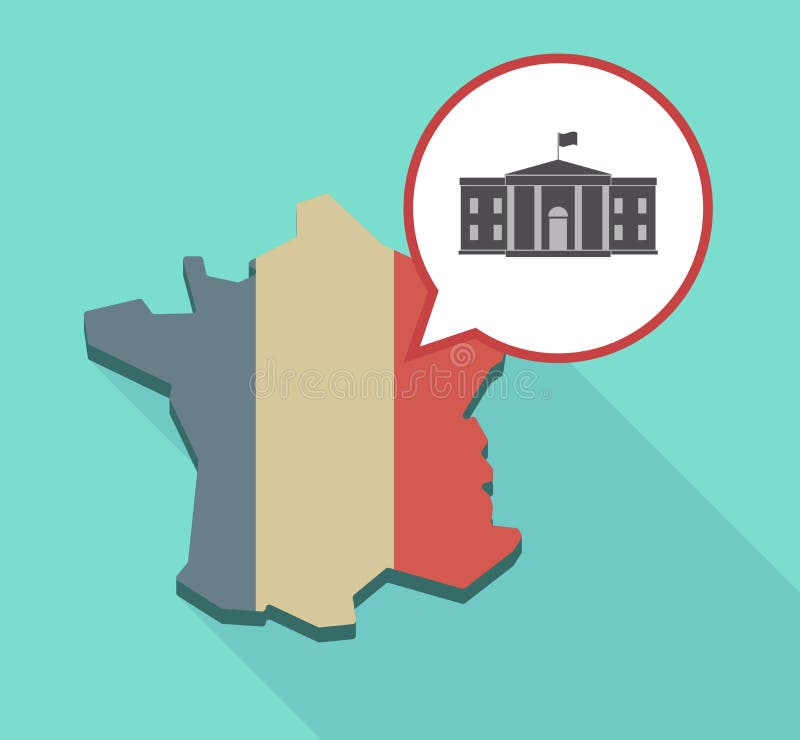 France Long Shadow Flag with a Black Ribbon Stock Illustration ...