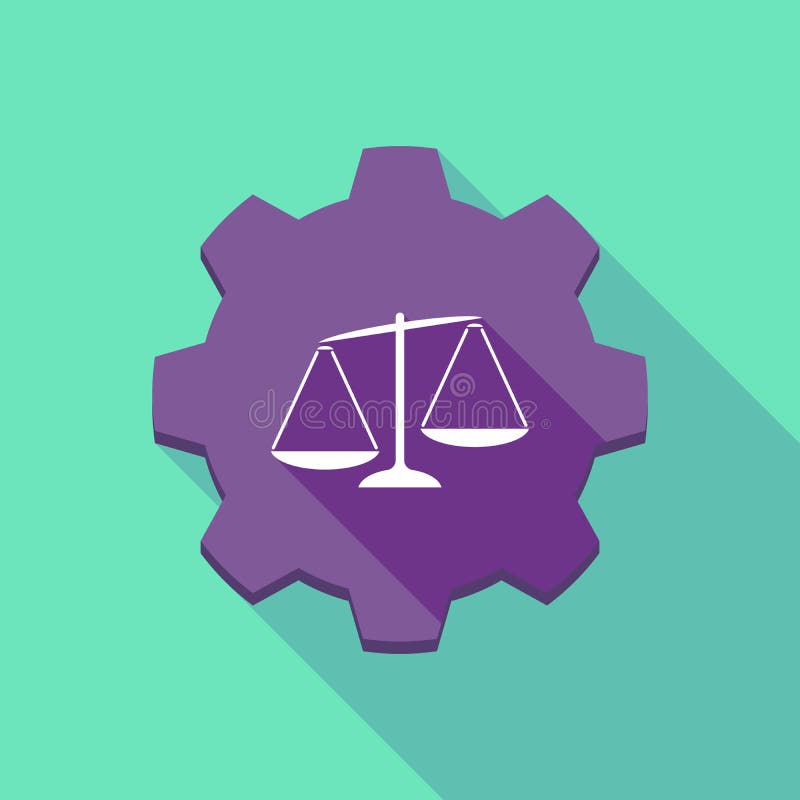 Long Shadow Gear Icon with an Unbalanced Weight Scale Stock ...