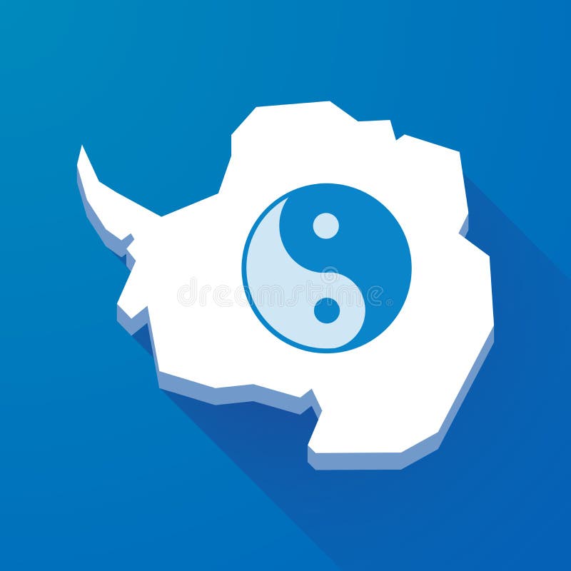 Long Shadow Map of Antarctica Continent with a Ying Yang Stock ...
