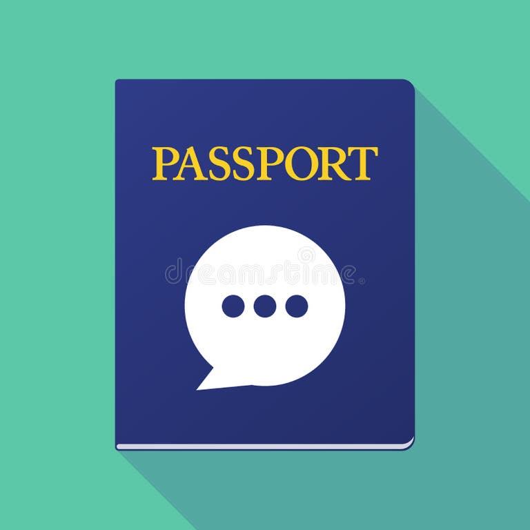 Long Shadow Passport with a Comic Balloon Stock Illustration ...