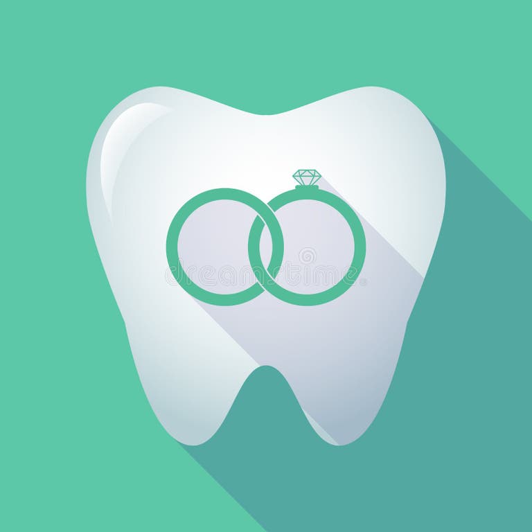 Long Shadow Tooth with Two Bonded Wedding Rings Stock Illustration ...