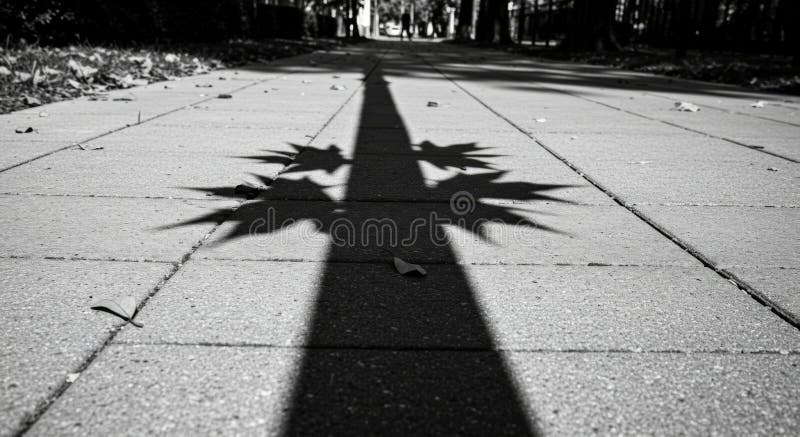 Long Shadow of a Tree on a Pathway Stock Illustration - Illustration of ...