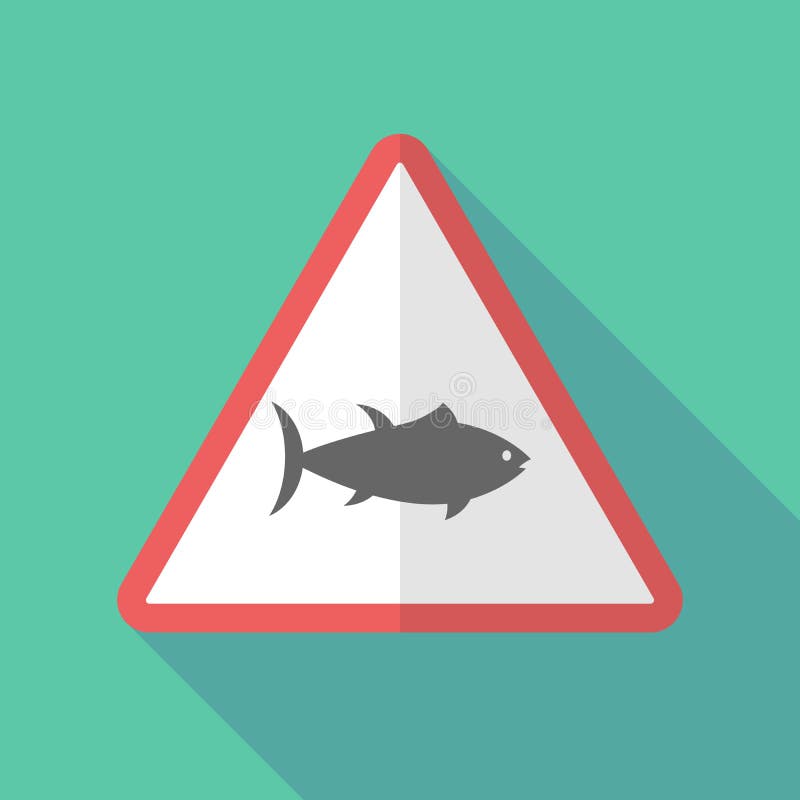Long Shadow Warning Sign with a Tuna Fish Stock Illustration ...