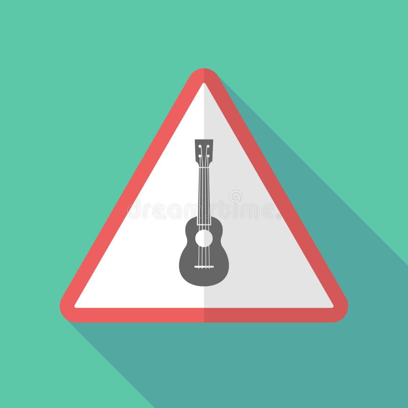Long Shadow Warning Sign with an Ukulele Stock Illustration ...