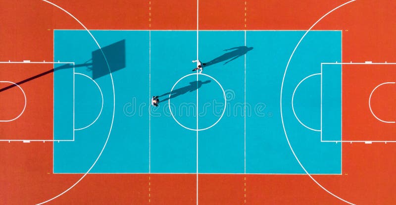 Long Shadows on Basketball Court, Creative Visual Art Stock Image ...