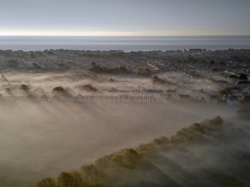 Long Shadows in Early Morning Mist Stock Image - Image of cover, nature ...