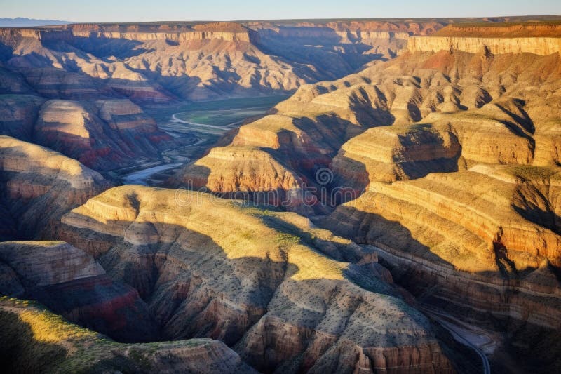 Long Shadows Falling on the Canyon at Dusk Stock Photo - Image of ...