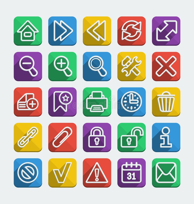 Flat icon set stock vector. Illustration of favorite - 32985620