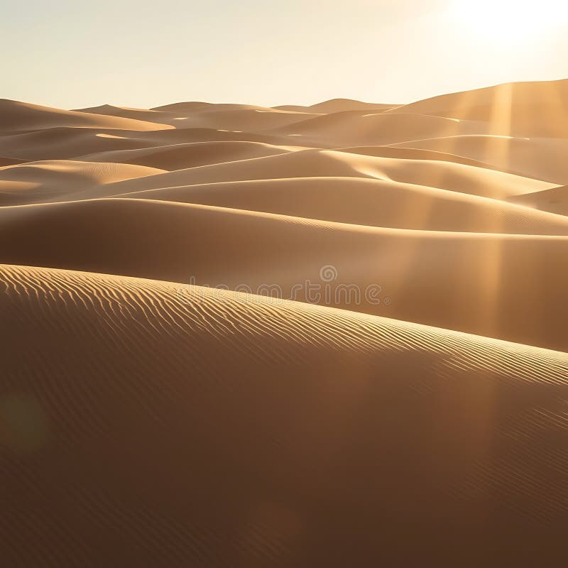 Long Shadows on Sand Dunes in Morning Light Stock Illustration ...