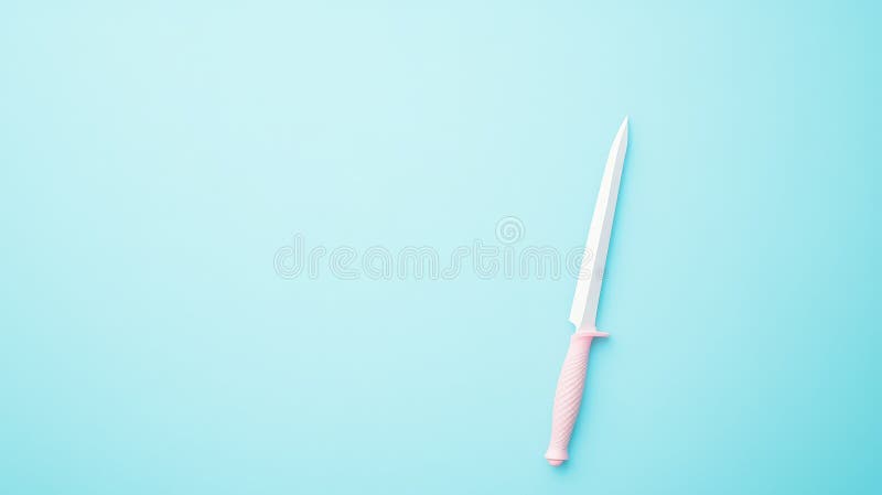 Sharp Knife on a Pastel Blue Background Stock Photo - Image of ...