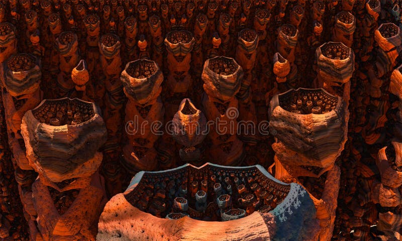 Long Sharp Rocks Located in a Circle, the Tips are Clear, 3D Render ...