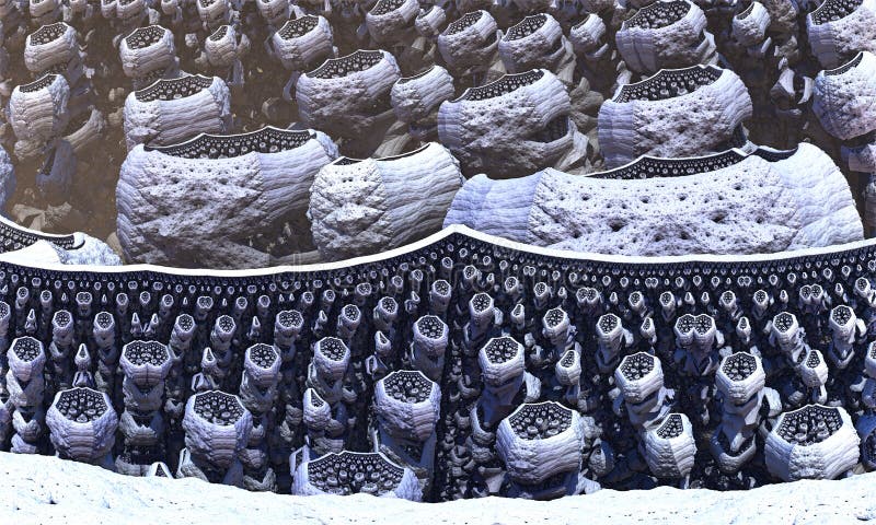 Long Sharp Rocks Located in a Circle, the Tips are Clear, 3D Render ...