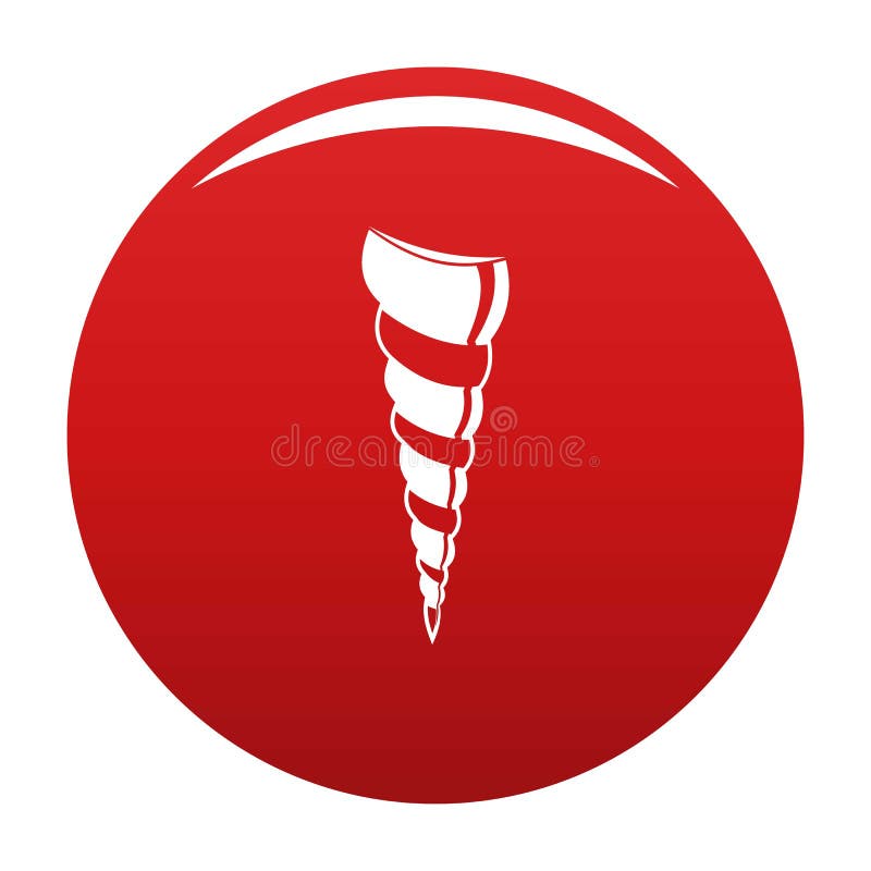 Long shell icon vector red stock vector. Illustration of exotic - 154495852