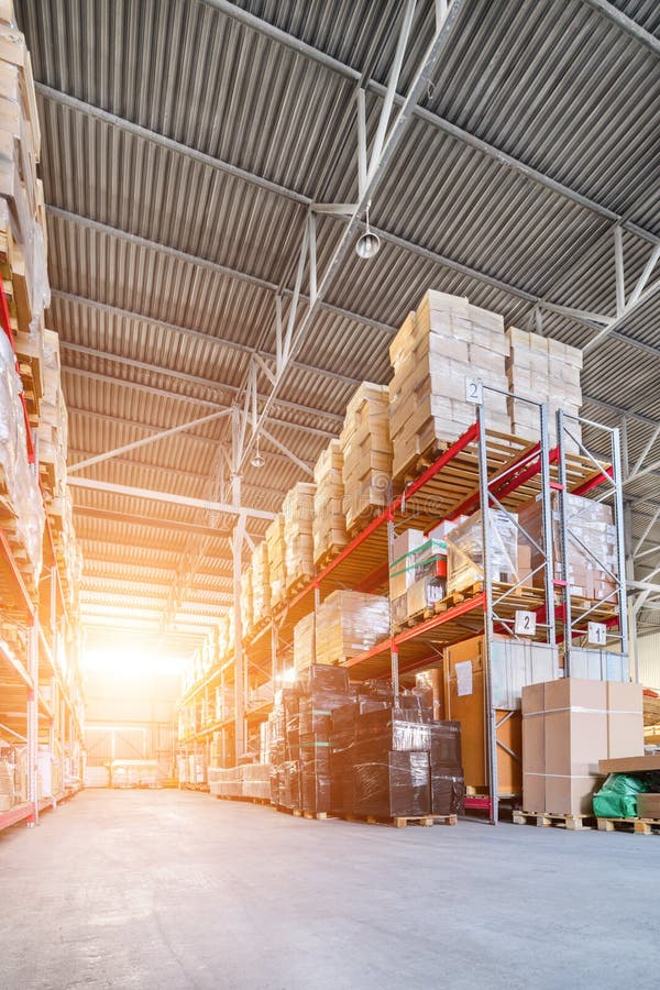 Long Shelves with a Variety of Boxes and Containers. Stock Image ...