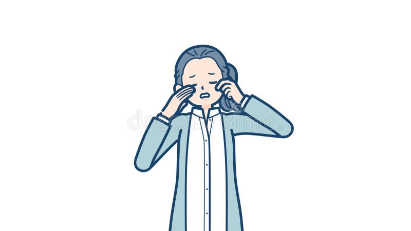 Long Shirt Woman_Sad and Crying_with Alpha Channel Stock Footage ...