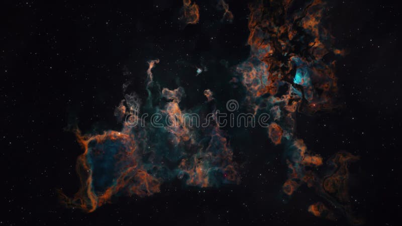 Long Shot of a Beautiful Red and Brown Gaseous Nebula in Deep Space ...