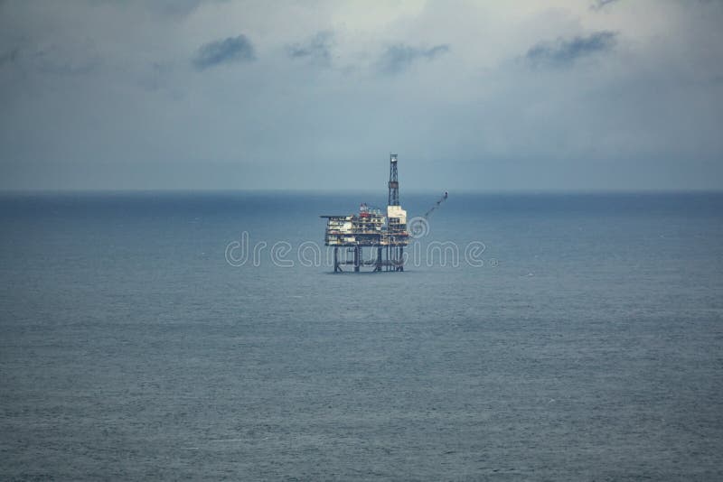 Gas Platform in the Middle of the Ocean, Long Shot Stock Photo - Image ...
