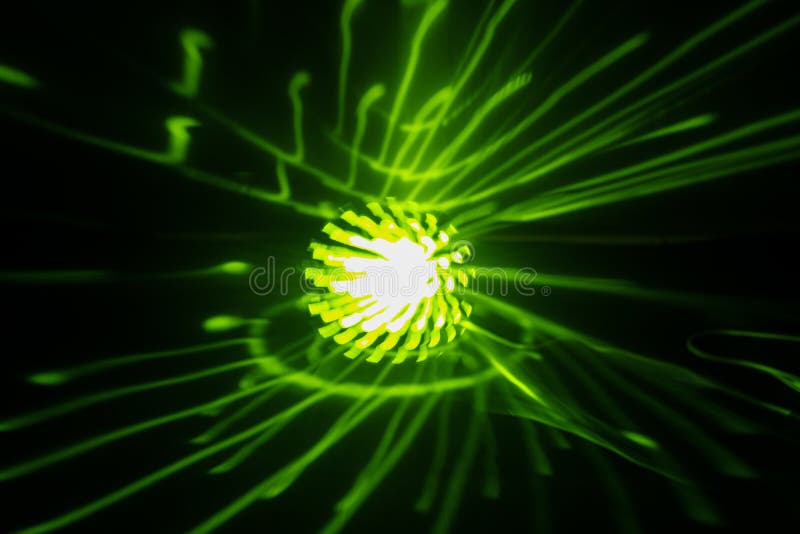 Long Shutter Speed of Electric Lantern with Green Light Stock Photo ...