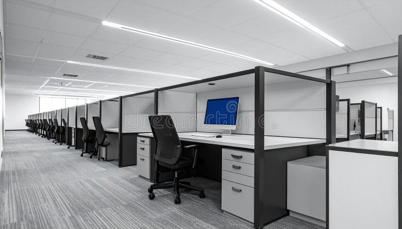 Empty Modern Office Cubicles Stock Illustrations – 604 Empty Modern ...