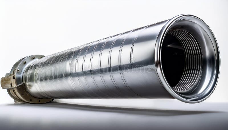 A Long Silver Pipe with a Black Tip Stock Illustration - Illustration ...