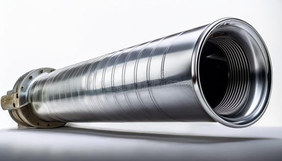 A Long Silver Pipe with a Black Tip Stock Illustration - Illustration ...