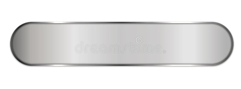 Long Silver Colored Ribbon Banner with Silver Frame on White Background ...