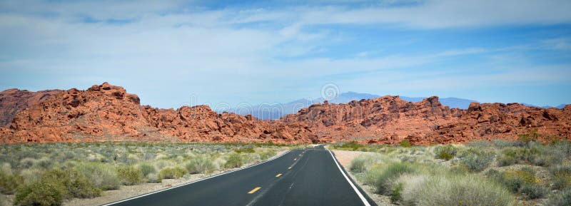 Long Sinuous Road in the Middle of the Valley of Fire Stock Image ...