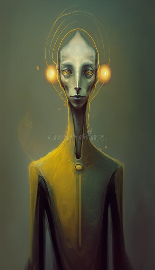 Long, Skinny, Alien Style Figure. Created Using Ai Generative. Stock ...