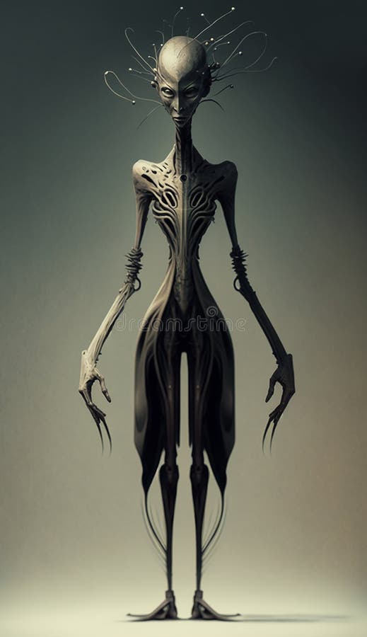 Long, Skinny, Alien Style Figure. Created Using Ai Generative. Stock ...