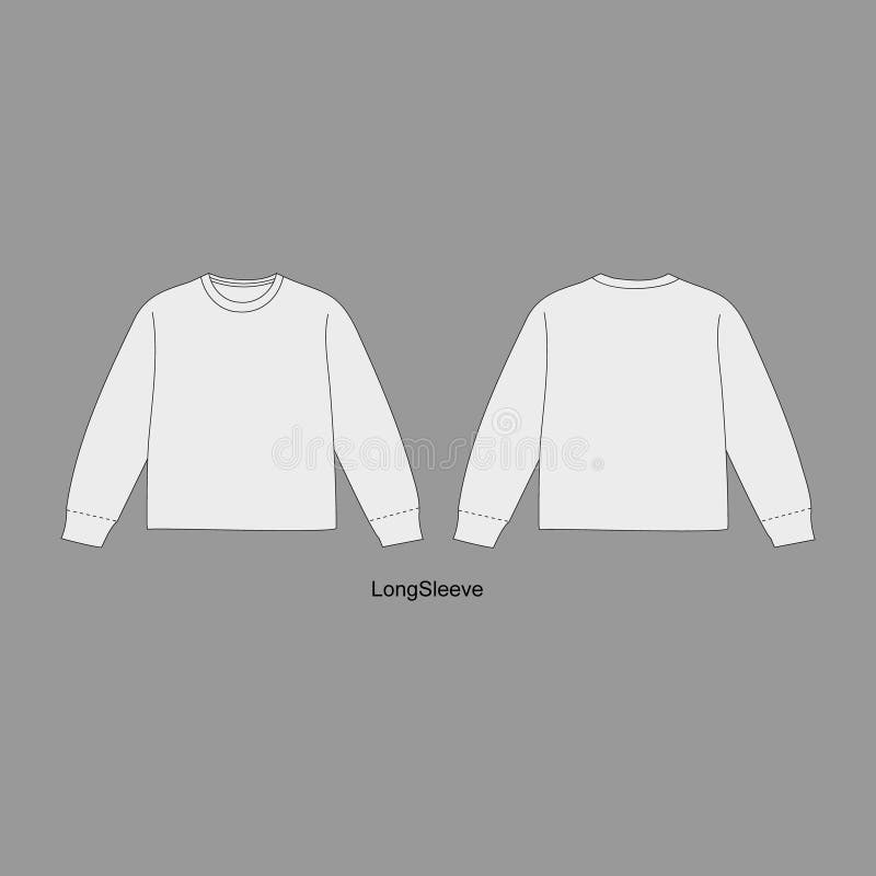 Long Sleeve Set. Vector Apparel Mockup Collection Stock Vector ...