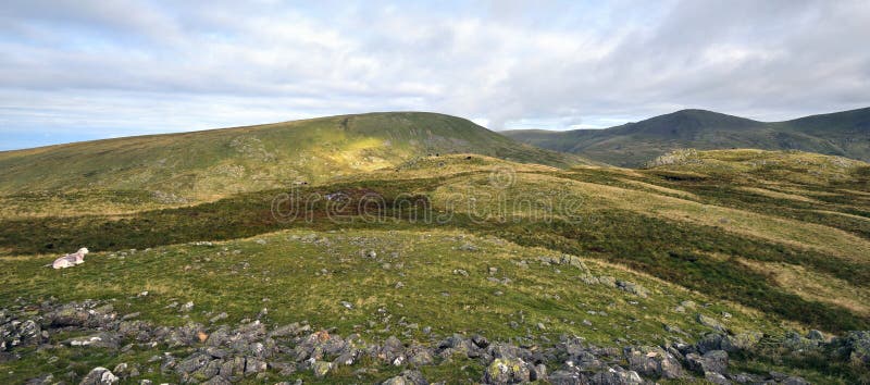 The Long Sloping Ridge of Seatallan Stock Photo - Image of park, fields ...