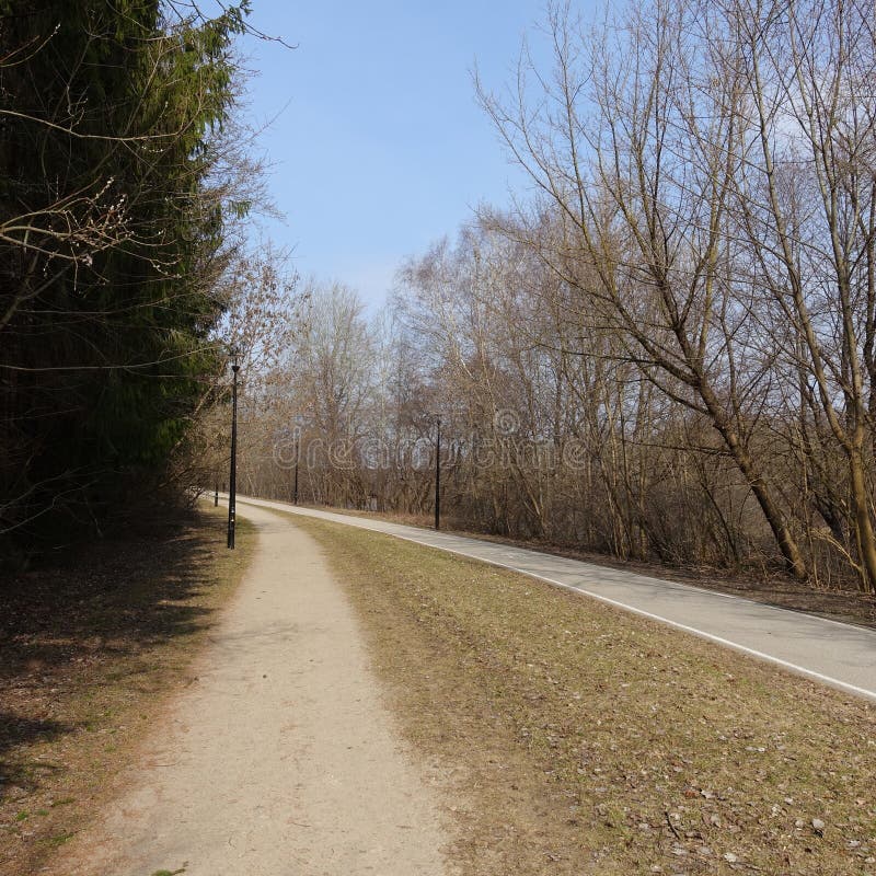 A Long Smooth Footpath in the Park Stock Image - Image of footpath ...