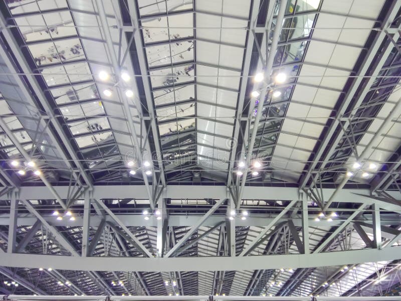Long- span roof structure stock photo. Image of metal - 52360012