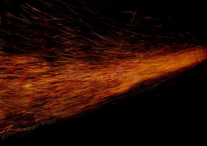 Long Sparks of Fire on a Black Background Stock Image - Image of blue ...