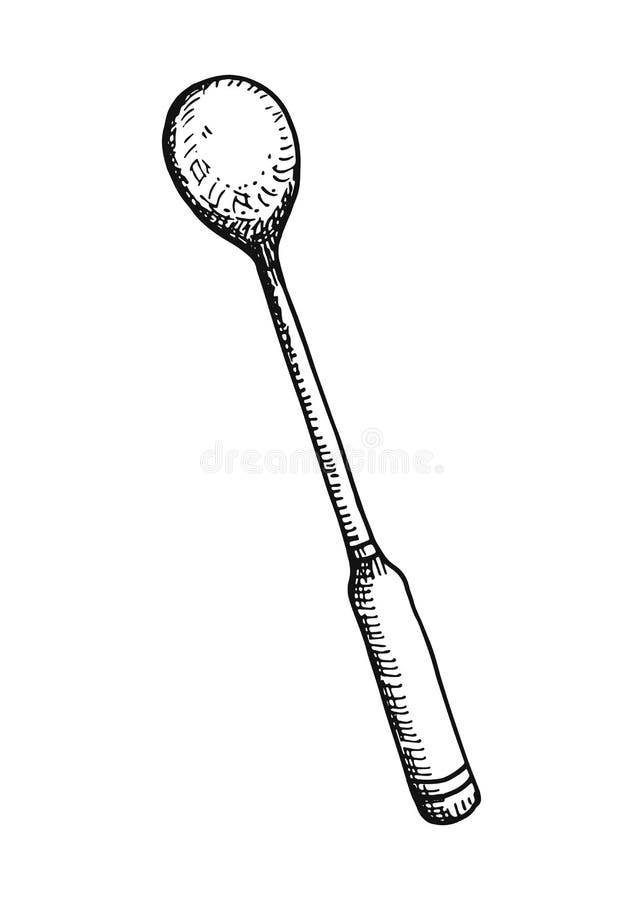 Long Spoon. Vector Illustration Hand Drawing Stock Vector ...