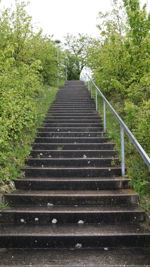Stairs up the hill. stock image. Image of quiet, green - 26670437