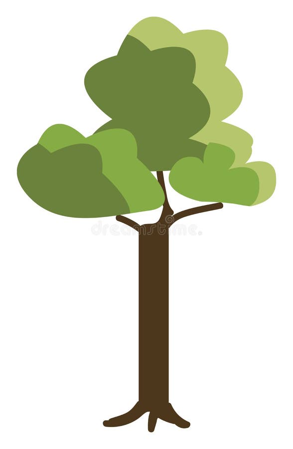 The Scenic View of a Forest with Long-standing Trees Vector Color ...