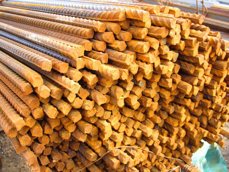 Long Steel Bars Reinforcement Stock Image - Image of bars, construction ...