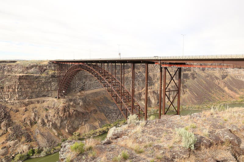 Long Steel Bridge Crossing a River Stock Photo - Image of landmark ...