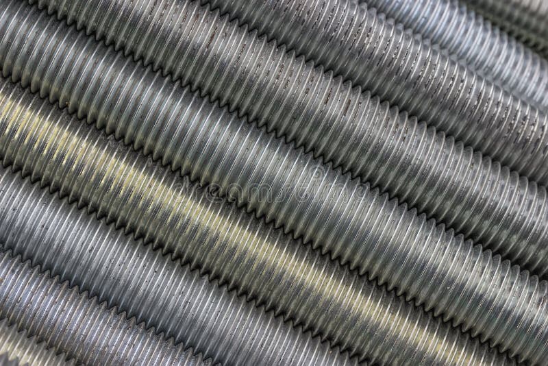Long Steel Screws Thread Background Stock Photo - Image of pattern ...