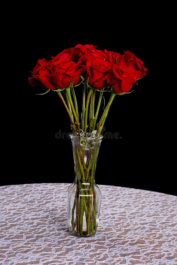 Long stem rose s in a vase stock image. Image of date - 26006807