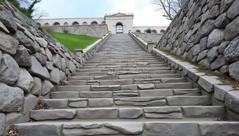 Stone Staircase Leading Upwards, Ancient Steps and Architectural ...