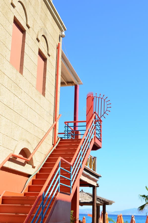 Long Stone Stairs With Many Steps Stock Image - Image of door, light ...