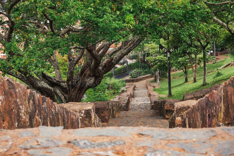 Long Stone Steps in San Antonio Park, Cali Stock Photo - Image of ...