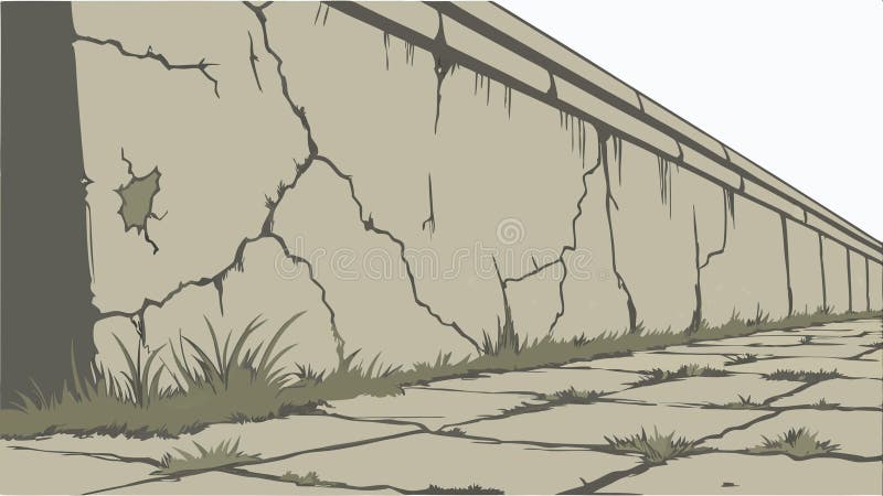 Long Stone Wall Texture, Architectural Boundary Element Vector Design ...