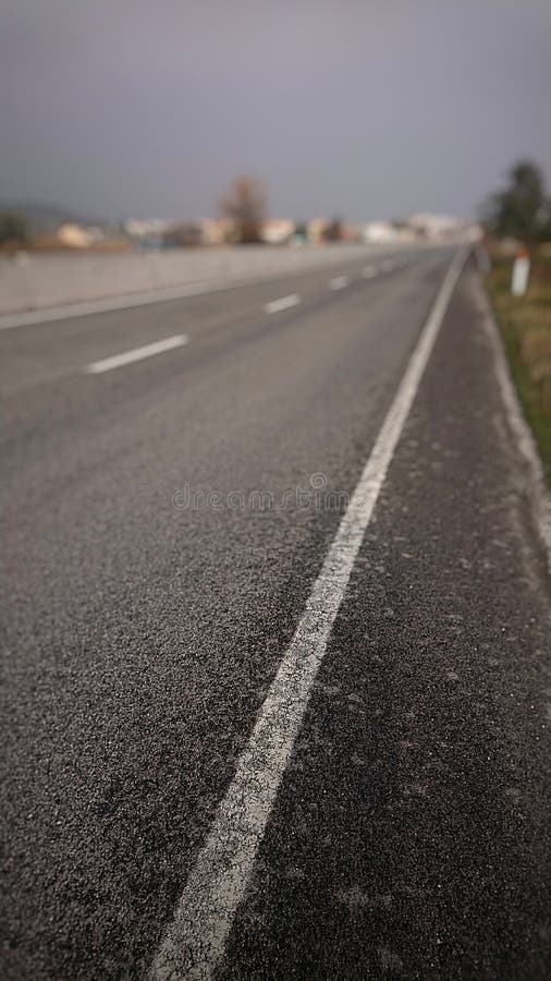 Long Straight Highway Road Low Angle Stock Image - Image of angle, road ...