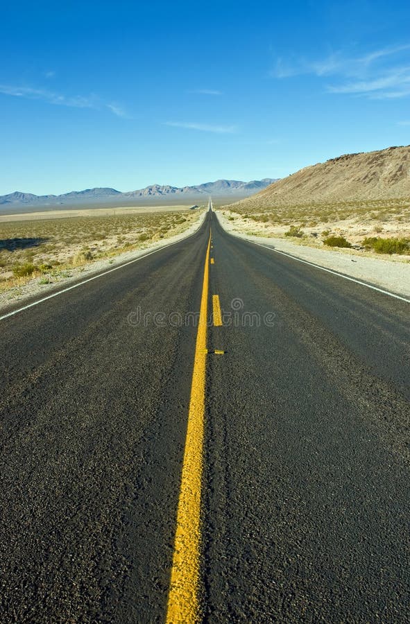 Long straight road stock image. Image of yellow, road - 11642351