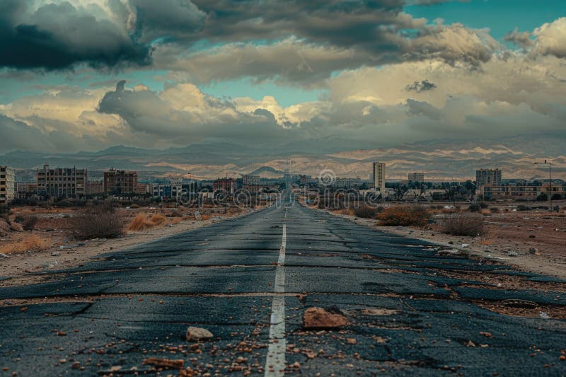 A Long, Straight Road in the Middle of a Desert with No Signs of ...